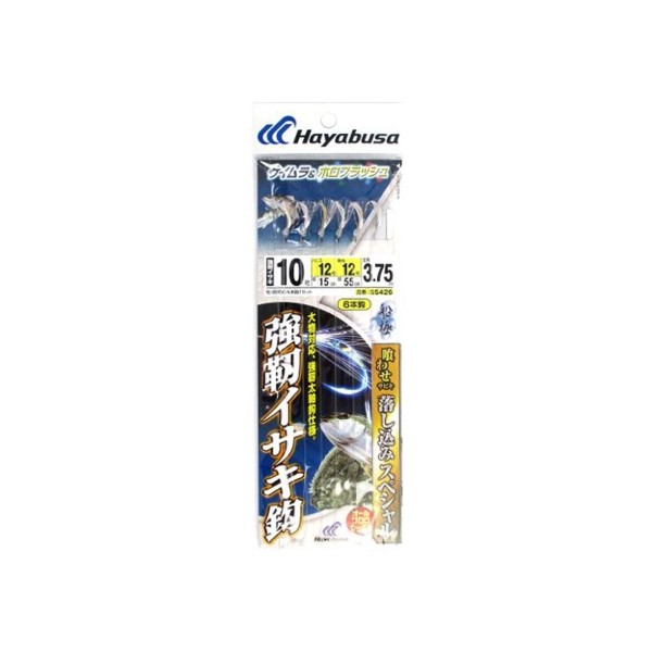 [環境美化協力商品]使用針： 強靭イサキ鈎(白)針号数： 10号ハリス号数： 12号幹糸号数： 12号エダス長さ： 15cm幹糸間： 間 55cmセット組数： 1セット入一組針数： 6本釣り方、フィールド： 船釣り(浅場)代表対象魚： ヒラ...
