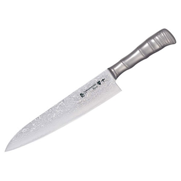 63層ダマスカス鋼の刃に、竹を模したステンレスモナカハンドルを備えたシリーズです。料理、肉、魚などの調理。■商品説明63層ダマスカス鋼の刃に、竹を模したステンレスモナカハンドルを備えたシリーズです。料理、肉、魚などの調理。何層にも重ね鍛造す...
