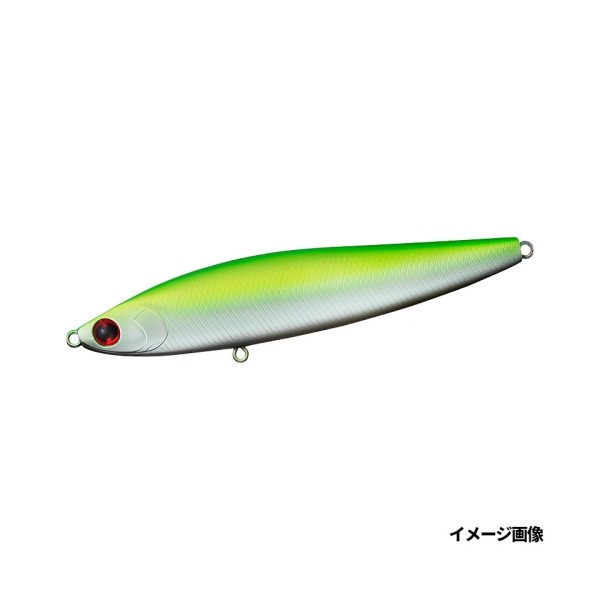 小沼正弥監修モデル。河川やサーフ・磯・干潟などのシャローエリアや水面直下を簡単に攻略できるデイ&ナイト対応シンキング&スイミングペンシル。ジグ並みに飛距離が出るので、ミノーでは届かない遠くのボイルも射程範囲に収める。コノシロ・落ち鮎・イワシ...
