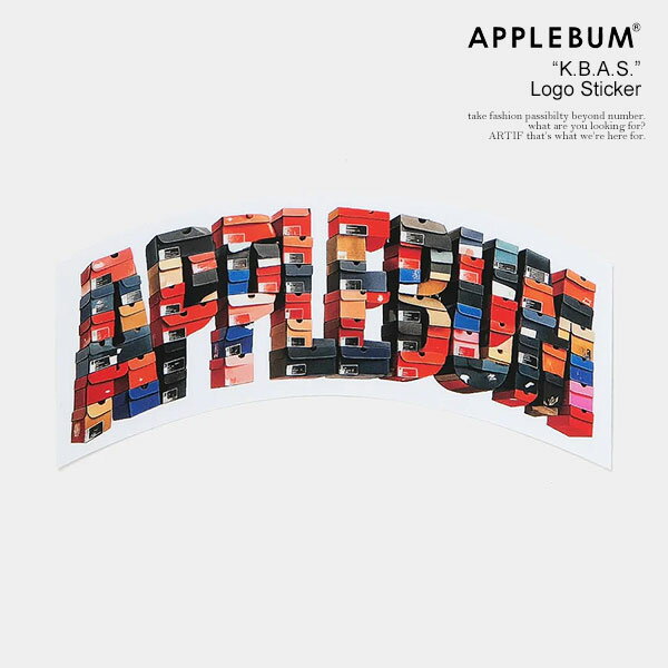 　商品説明 APPLEBUM アップルバム ●商品説明 「APPLEBUM」ロゴをシューズボックスで 立体的に組み上げたグラフィックを落とし込んだステッカー。 リアルな質感と奥行きのある構成による、力強いビジュアルが特徴。 ユーモアとアート...