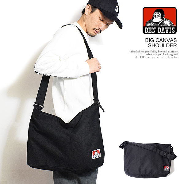 　商品説明 BEN DAVIS(ベンデイビス) ●商品説明 トレンド感のある 斜め掛けビッグキャンバスショルダーバッグです。 ショルダー部分はアジャスタがついており、 長さ調節ができます。 A4収納可能 ●素材 綿100％ ●SIZE H3...