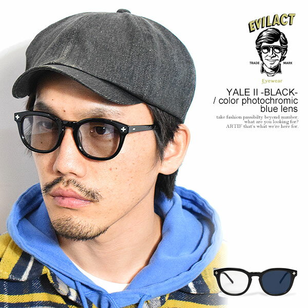 　商品説明 EVILACT EYEWEAR イーブルアクト アイウェア 知的な印象を与えるボストン型。 フロントのブロー部の厚みを増し、ボリュームを持たせる事で 男らしくも都会的なイメージの”YALE II”。 フロントとは対照的にテンプル...