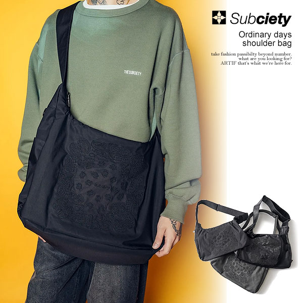 　商品説明 SUBCIETY サブサエティ ●商品説明 縦・横・マチすべてに十分なゆとりがあり、 A3サイズが余裕で収納できる大容量のショルダーバッグ。 身体への負担を減少し、コーディネートに アクセントを与える幅広のショルダーストラップが...