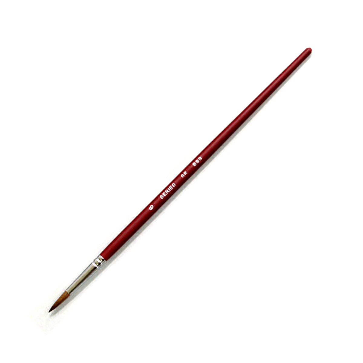 SRシリーズ(赤軸) 馬毛 軸の材質：白樺材 サイズ：直径4.5mm 全長：237mm 光沢があり、毛先が鋭いので穂先がまとまりやすく、 水含みもバツグンな馬毛筆です。