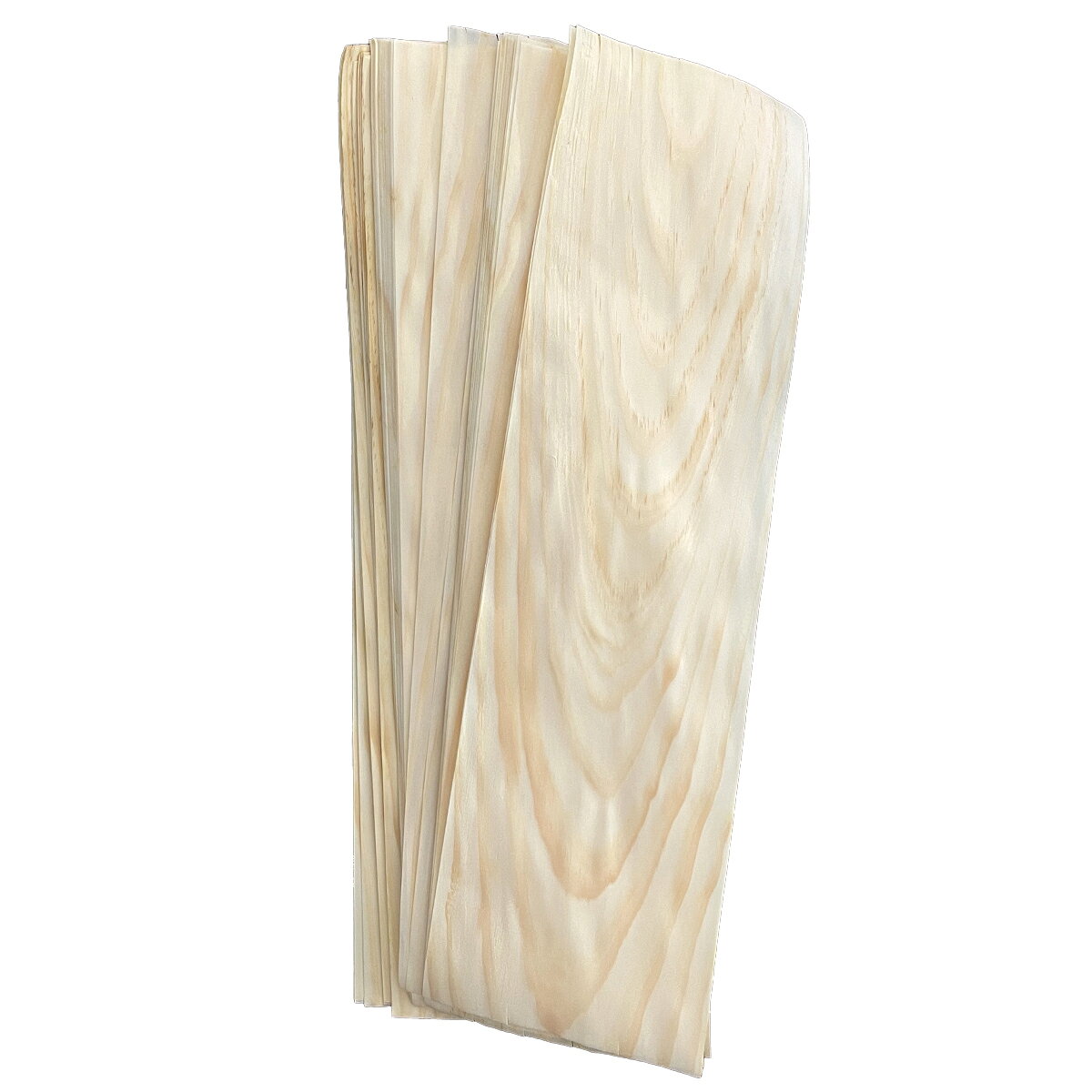 サイズ：約120×420mm 厚さ：0.18mm 100枚組 日本製 食品用の包装資材として使われている経木です。 でんぷん糊で接着したり、はさみで切ったりする事もできるので工作素材にも最適です。 また、光の透過性を生かしたランプシェード製...