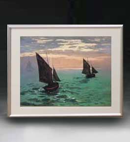 油絵 絵画 直筆仕上げ クロード・モネ 海上の釣り船 アートフレーム サイズ 額入りM 【油彩 布キャンバス 国内生産】 絵画 販売 風景画 511×418mm 複製画 送料無料 プレゼント ギフト 開店祝い 開業祝い 退職祝い 新築祝い ...