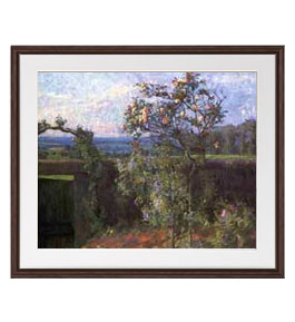 油絵 絵画 直筆仕上げ カイユボット イエール近郊の風景 アートフレーム サイズ 額入りL：ブラウン 【油彩 布キャンバス 国内生産】 絵画 販売 風景画 651×541mm 複製画 送料無料カイユボット イエール近郊の風景