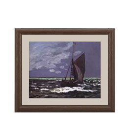 油絵 絵画 直筆仕上げ クロード・モネ 嵐の海 アートフレーム サイズ 額入りS：ブラウン 【油彩 布キャンバス 国内生産】 絵画 販売 風景画 321×271mm 複製画 送料無料 プレゼント ギフト 開店祝い 開業祝い 退職祝い 新築祝...