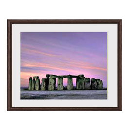 油絵 絵画 直筆仕上げ Stone henge アートフレーム：色ブラウン サイズ 額入りM 521×428mm 【軽量フレーム・額表面保護板】 油彩 風景画 オリジナルインテリア絵画 風水画 壁掛け 絵画 販売 インテリア 油絵 油彩 壁...