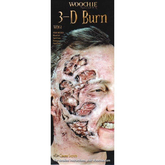 顔が焼けただれて…とってもリアルでみんながびっくりするのは間違いなし！別売りの接着剤・フレッシュラテックス・ライニングカラーを使えばさらに本格的に仕上がります。写真はほんの一例です。あなたの素敵なアイディアでご自由にお楽しみください。※　傷...