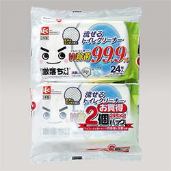・除菌力が高い・アルコール＆銀イオンで除菌＋消臭。W除菌で、トイレの菌に効果的！・ほぐれやすさ試験による品質基準を満たしており、ご使用後安心してトイレに流せる製品です。商品詳細材質：パルプ内容量：24枚×2使用上の注意：本来の用途以外には使...