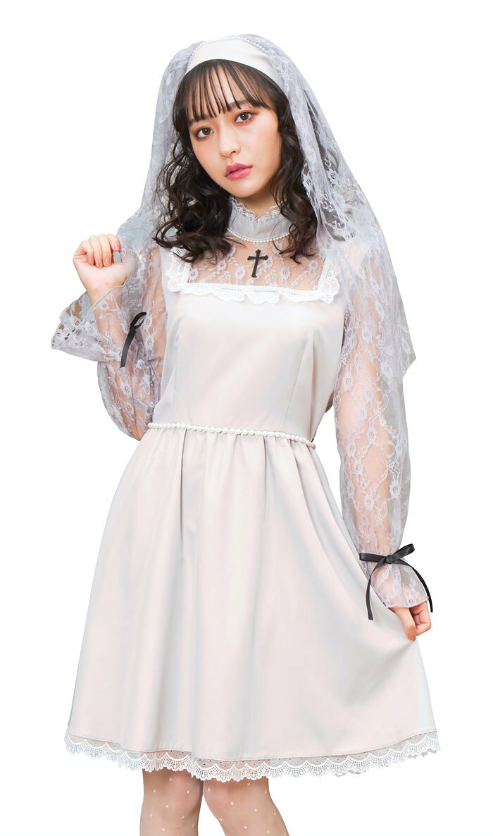 メーカー希望小売価格はメーカーカタログに基づいて掲載していますカタログデータは↑コチラ↑をクリックでご確認いただけます。女の子が満足するガーリーを追求したMoonTalkシリーズ。淡いグレーが清楚なイメージのシスターのコスチューム。ヴェール...