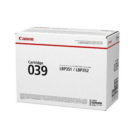 商品名 トナーカートリッジ039 種別 純正品 対応機種 Satera サテラ LBP352i LBP351i 印字枚数 A4/5％ 約11,000枚▼ 関 連 商 品 ▼ CRG-039 CRG-039H メンテナンスキット UM-A1