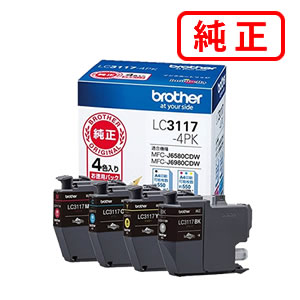 ● 商品の詳細 ブラザー　LC3117-4PK　純正インクカートリッジ BROTHER　LC3117BK（ブラック） BROTHER　LC3117C（シアン） BROTHER　LC3117M（マゼンタ） BROTHER　LC3117Y（イエ...