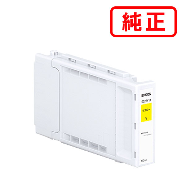 ● 商品の詳細 エプソン　SC26Y11　イエロー　純正インクカートリッジ ※価格はインク1個の価格となります ● 対応機種一覧 SC-P6550D SC-P6550DE SC-P6550E SC-P8550D ● 関連商品 SC26BK1...