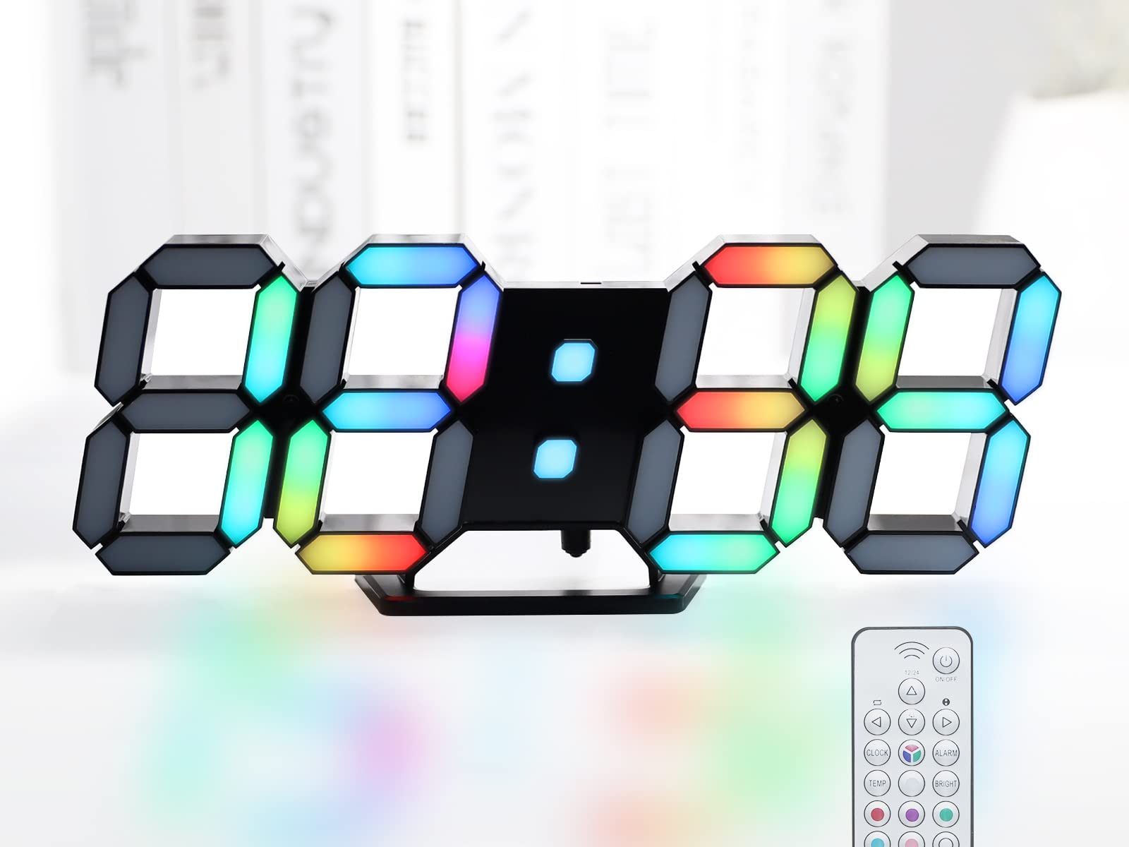 商品情報商品の説明主な仕様 【9.7インチカラーLEDライトウォールクロック】この 3D LED 壁掛け時計は、7 つの光の色から選択可能な変色LED時計であり、デスクスタンド付き、デスクやベッドサイドテーブルに置いて卓上時計として使える、...