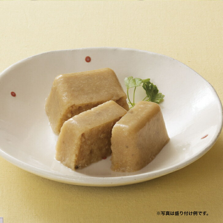 やわらか百菜　かれいのごぼう風味煮　きざみ食 かれいのほぐし身とごぼうを醤油で味付けし、やわらかく煮込みました。 12