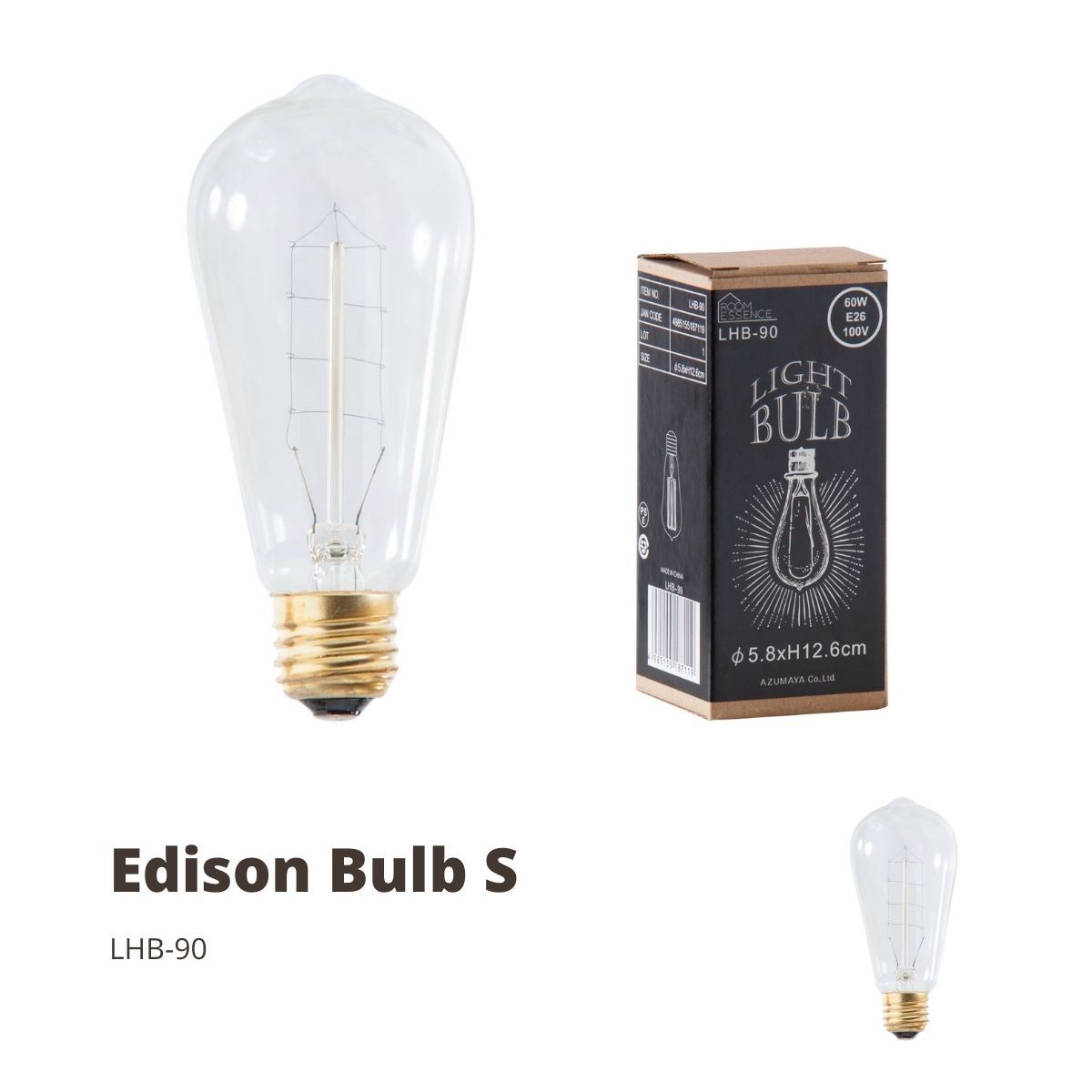 ライトサイズ：W5.8×D5.8×H12.6スペック：E26/60W製造国：中国組み立て有無：完成品組立時間の目安：なし組立にかかる人数の目安：なし付属品：なし