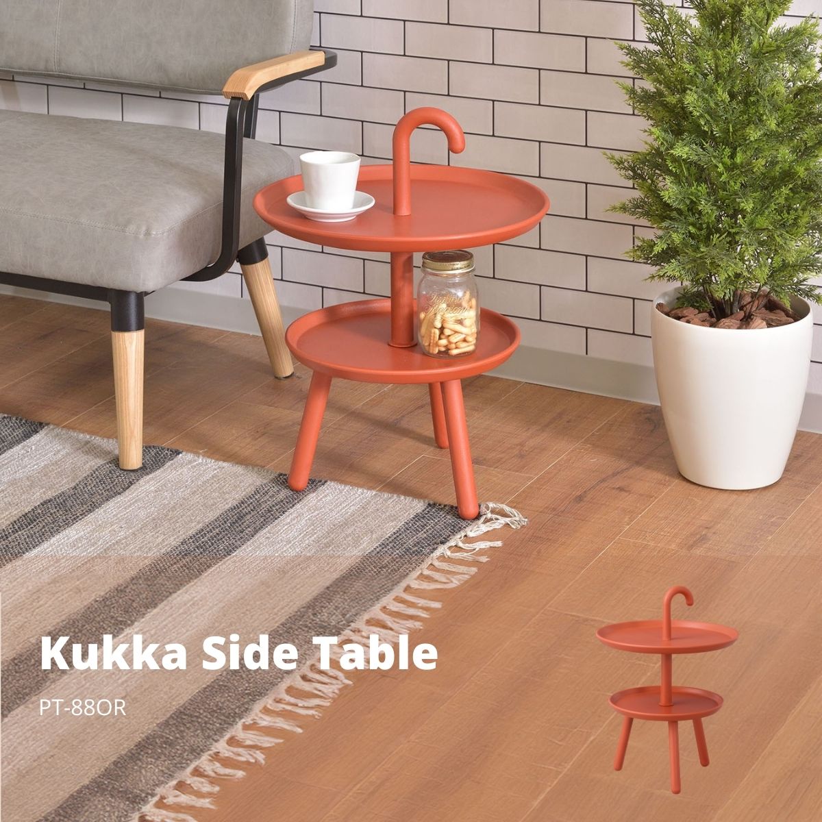 サイドテーブルサイズ：W42×D42×H55スペック：ポリプロピレン製造国：中国重量：2kg組み立て有無：組立式組立時間の目安：15分組立にかかる人数の目安：なし付属品：六角レンチ