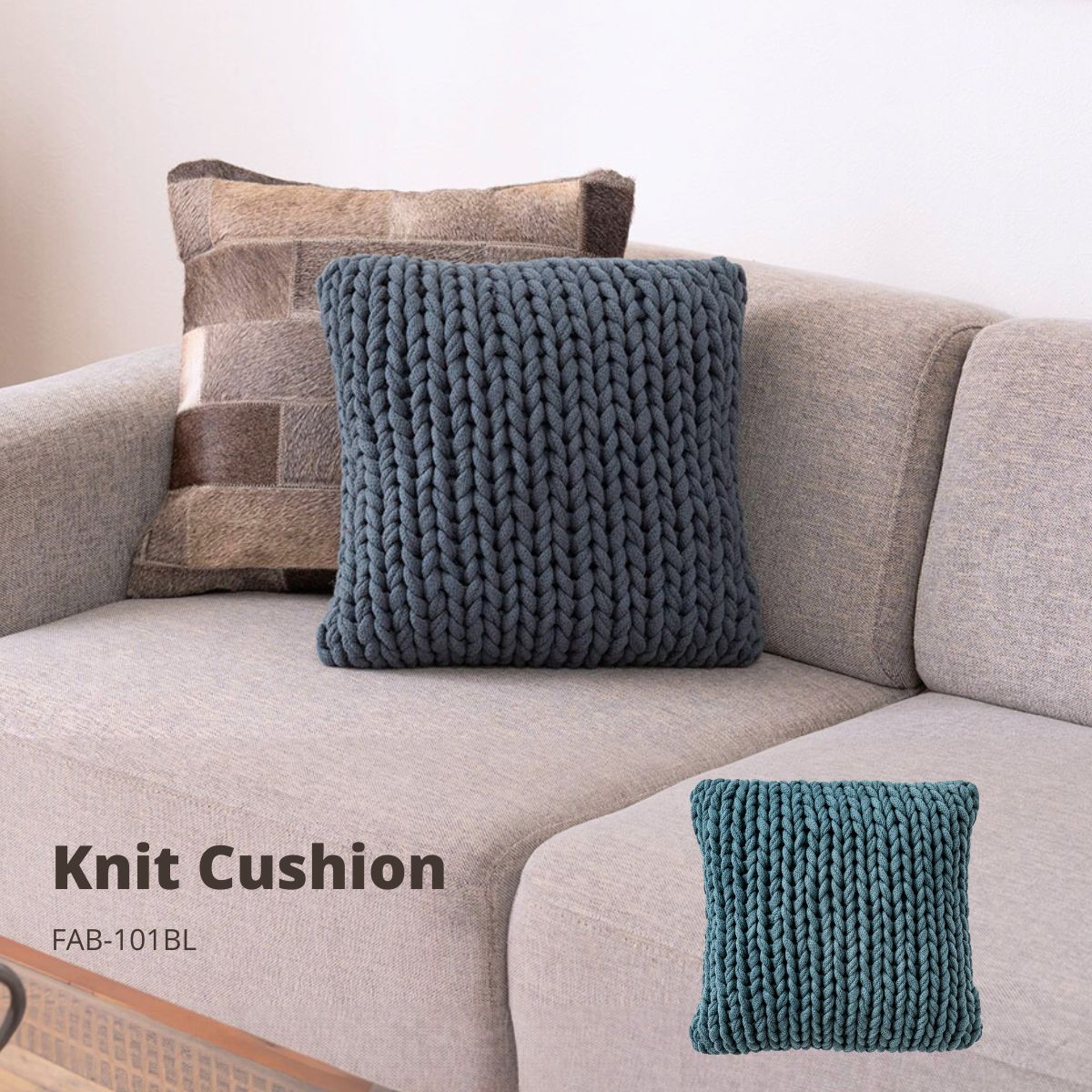 特長ニットのように編み込まれたクッション それはまるでニットのように。丁寧に編み込まれたカバーリングが印象的なクッション。絶妙なくすみカラーは、トレンドの韓国インテリアや、ナチュラルなインテリアと相性抜群です。お部屋にプラスするだけでアクセ...