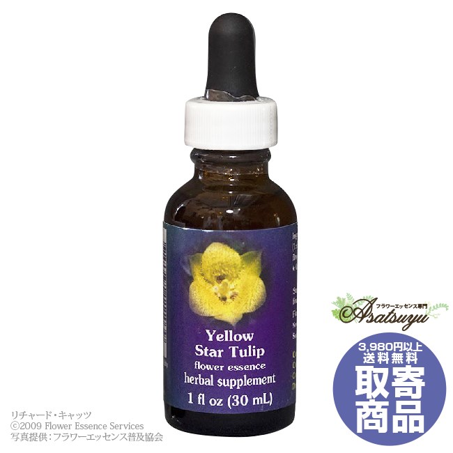 メーカー名 FlowerEssenceServices シリーズ名 FESフラワーエッセンス 商品名 イエロースターチューリップ 原材料/品質 水・アルコール成分 内容量 30ml 賞味期限 パッケージに記載 製造者 FlowerEssen...
