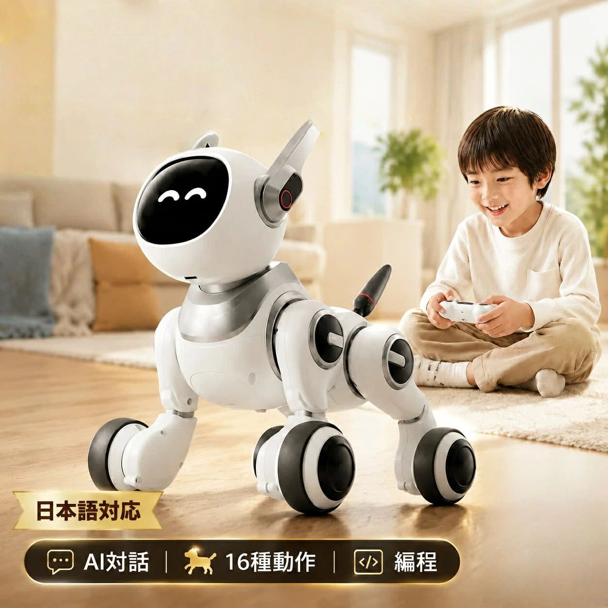 ChatGPT & Gemini搭載！本物のように会話ができる次世代AIロボット犬「どうして空は青いの？」「恐竜はなぜ絶滅したの？」日々のあふれる好奇心に、最先端のAI（ChatGPT / Gemini系モデル対応）が優しく、分かりやすく回...