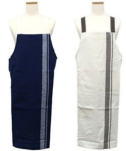 大人用 ロング丈エプロン フレンズヒル アイボリーとネービー JANコード：　 4535279609426 4535279609426 本体：綿100％ クリスプ エプロン ルート ロング ネイビー　エプロン　H型　レディース ワークエプロ...