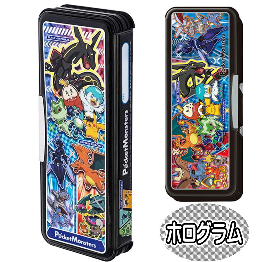 大人気『ポケットモンスター』から、キラキラ輝くホログラム仕様が最高にかっこいいコンパクトな両面開き筆箱（ふでばこ）が登場しました！信頼の文具メーカー、ショウワノート製でお子様の学校生活を楽しくサポートします。 本体サイズは【幅9.5cm×高...