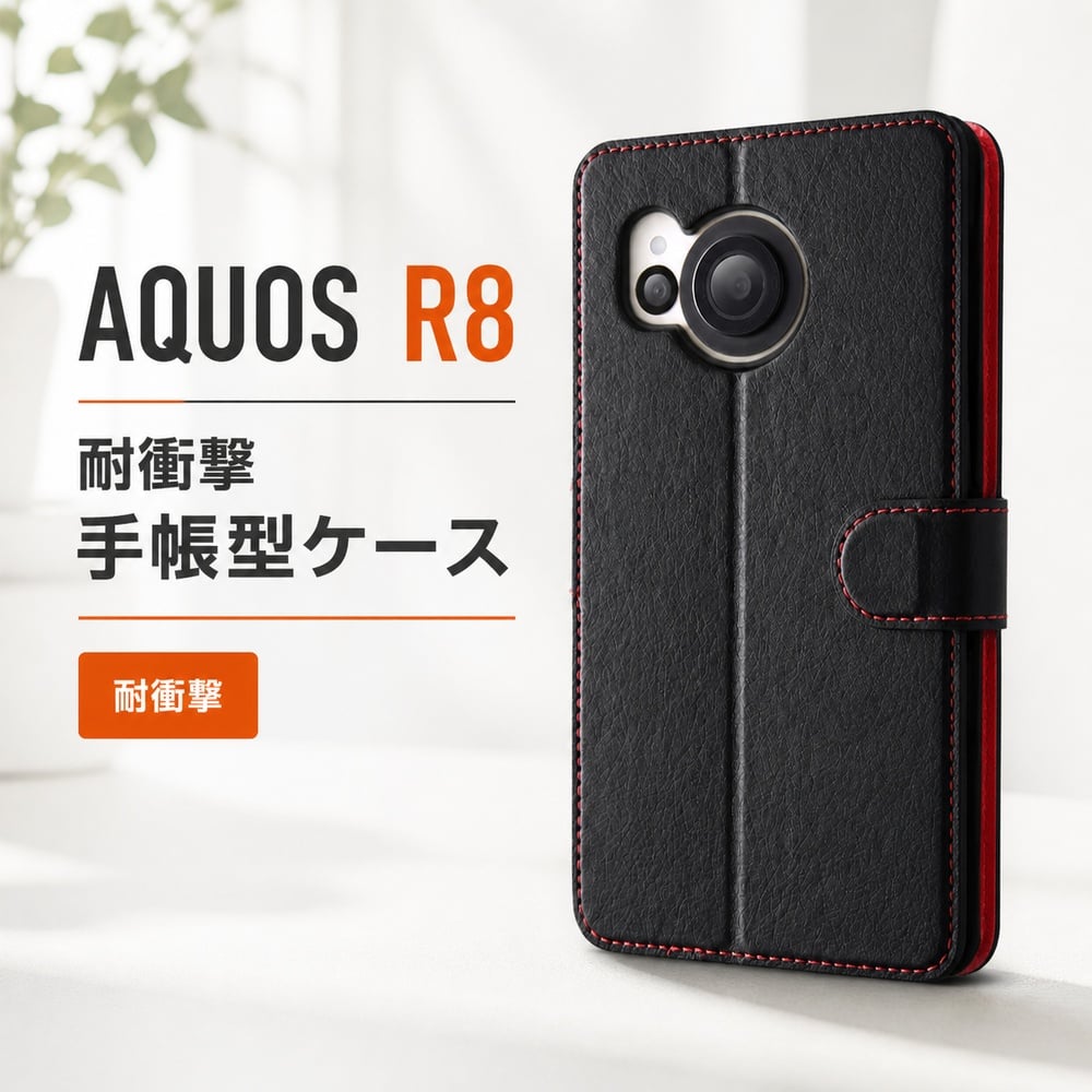 【商品説明】【商品概要】 AQUOS R8 ケース 手帳型 マグネット シンプル ブラック AQUOSR8 SH-52D アクオス カバー ソフト ソフトケース ハード ハードケース スマホカバー スマホケース 【商品の特長】 細かい話はさ...