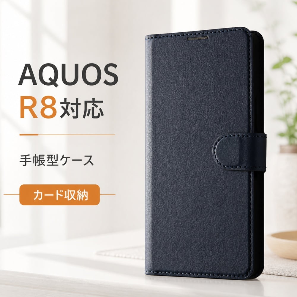 【商品説明】【商品概要】 AQUOS R8 ケース 手帳型 マグネット シンプル ネイビー AQUOSR8 SH-52D アクオス カバー ソフト ソフトケース ハード ハードケース スマホカバー スマホケース 【商品の特長】 カードが入れ...