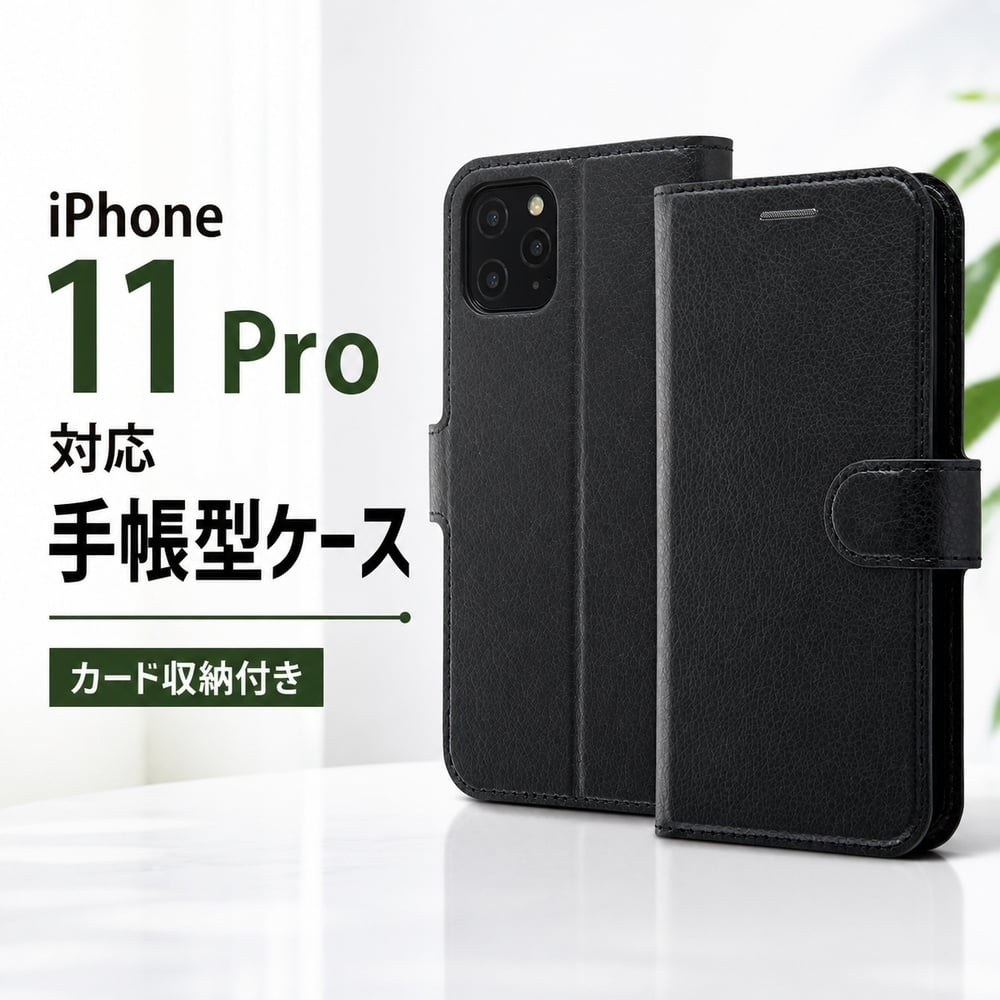 【商品説明】【商品概要】 iPhone11 Pro 手帳型ケース シンプル マグネット/ブラック/ブラック 【商品の特長】 毎日のスマホ時間を、もっと気持ちよく。 手に取った瞬間から使いやすさを実感できるよう、心地よさを大切にしました。 追...