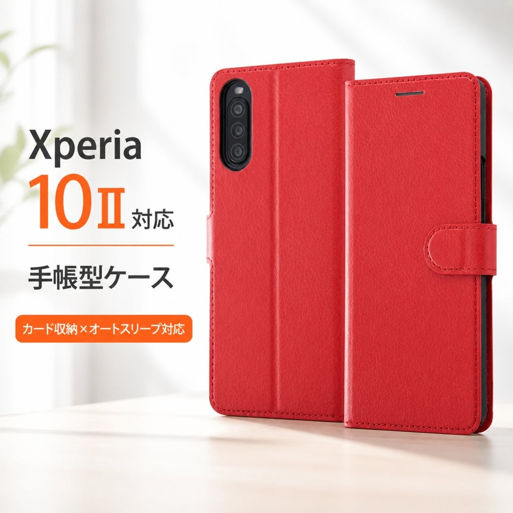 【商品説明】【商品概要】 Xperia10 II ケース 手帳型ケース シンプル マグネット スリープ機能対応 / レッド エクスペリアテンマークツー 【商品の特長】 カード収納×オートスリープ対応。 お好きなカードが入れられるICカードポ...