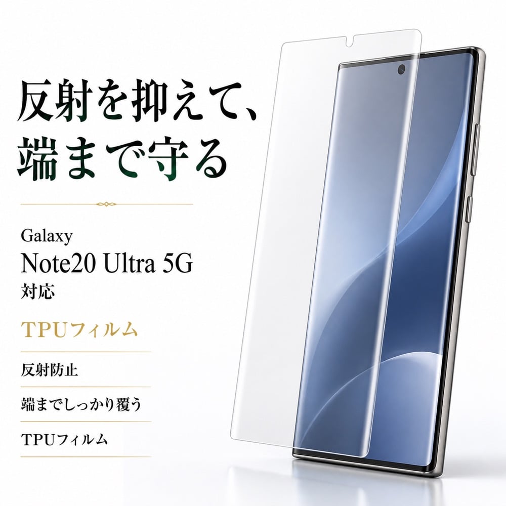 【商品説明】Galaxy Note20 Ultra 5G対応の保護フィルムです。 Galaxy Note20 Ultra 5G SC-53Aに対応。 反射防止、衝撃吸収、TPUなど、画面保護で重視されるポイントを備えています。 反射や映り込...