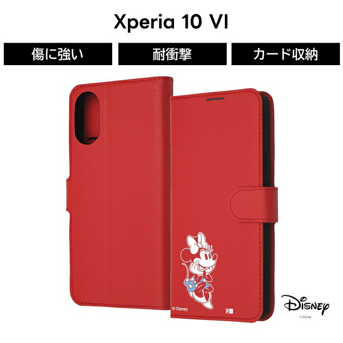 【商品説明】 イングレムから Xperia 10 VI対応のミニーマウス_sitting2手帳型レザーケース シンプル マグネットケースが登場！ 遊び心と機能性 (C) Disney 内側にはカードポケットの付いた薄くてスリムなレザーに、『...
