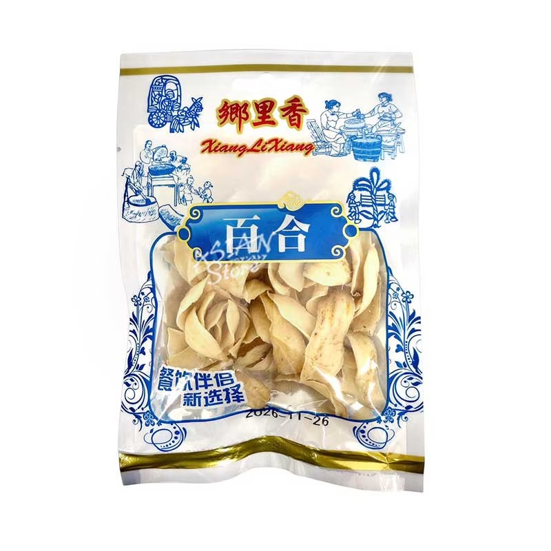 【商品名】郷里香乾燥ゆりの根／郷里香 百合干 【原材料】ゆりね 【内容量】50g 【賞味期限】商品画像記載の賞味期限と現物は異なる場合がございます ※予告なくパッケージデザインが変更される場合があります