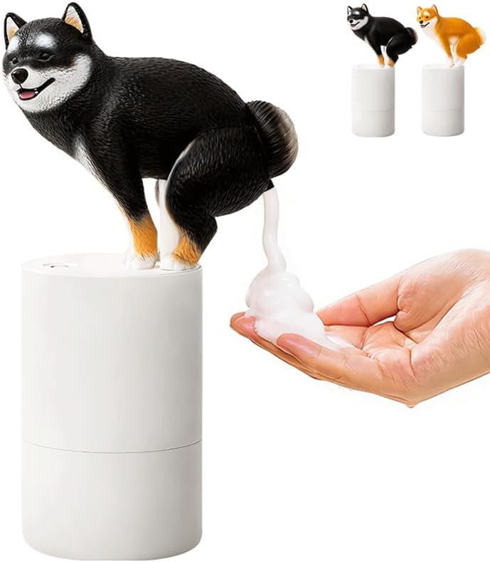 商品情報【愛らしい柴犬デザイン・実用＆装飾両立】：可愛い柴犬デザインの自動泡ソープディスペンサーで、キッチンやバスルームの実用的な装飾としても機能します。機能性とスタイリッシュなデザインを兼ね備え、家庭の雰囲気を高める魅力的なアイテムです。...