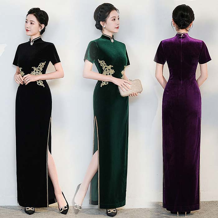 商品名 チャイナドレス 色 ブラック|パープル|グリーン サイズ S-5XL 素人採寸若干の誤差がある場合がございます。 素材 ポリエステル ご了承いただきたいこと ※サイトに掲載の商品は、撮影の環境とモニター環境により、実際の物と素材感・...