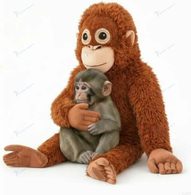 柔らかくてかわいいオランウータンのぬいぐるみ、高さ35cm 66cm、ポリエステル100%の布地 マジックテープで手がくっつく機能付き パンチくんにそっくり小猿ぬいぐるみ、高さ20cm 30cm、ふわふわ、かわいい 【Punchでストレス発...