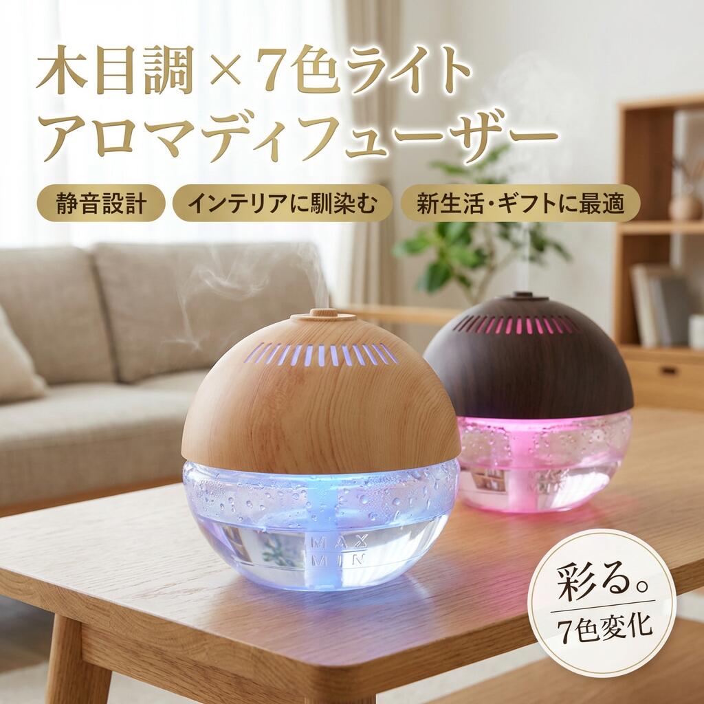 注意事項：モニターの発色により、実物と異なる場合がございます。 ころんとボール型の空気洗浄機はお部屋のインテリアにぴったり。 空気中のホコリや臭いを集めて空気をクリーンに。 アロマエッセンスを入れれば、リラックスにも。 やさしく彩る7色のグ...
