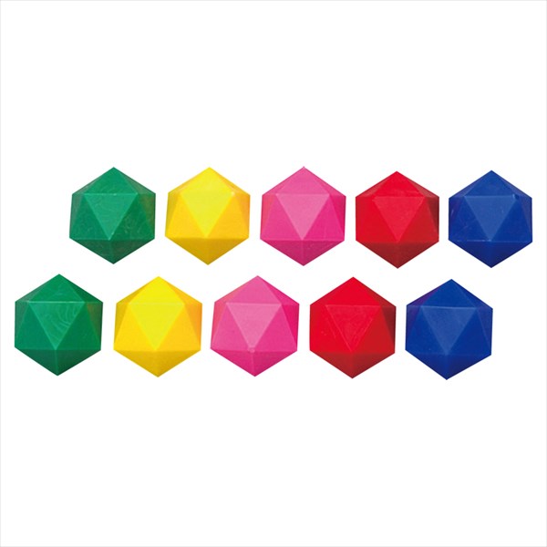 1880エバニューのダイブ3兄弟 一番人気のボールタイプ●幅0cm×長さ0cm×高さ0cm●重量:30g/個●材質:PVC赤・ピンク・黄・緑・青(各色2個計10個組)等辺20面体PAT