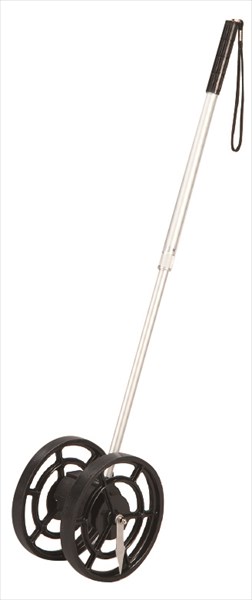 18000安定走行の2輪タイプ●全伸長90cm、全縮長55cm車輪直径:20cm●重量:0.95kg●材質:柄:アルミ、ホイール:ABS樹脂測定範囲10cm〜10kmカウンター方式機械精度1%以下工具組立