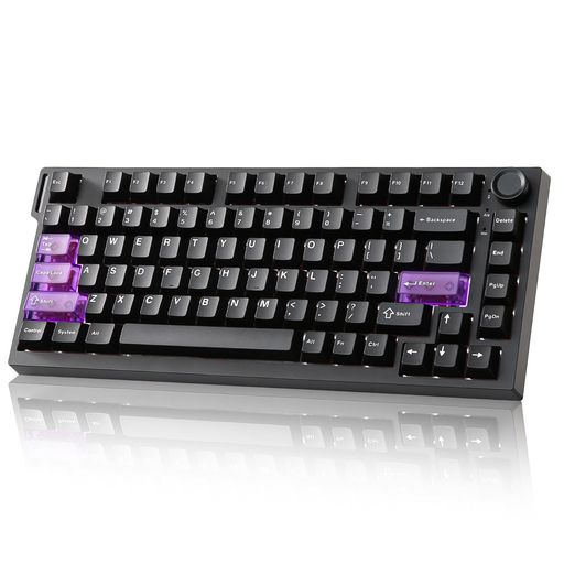 ホール効果磁気スイッチ搭載ゲーミングキーボード:YUNZII RT75PRO メカニカルキーボードは、有線と2.4Gモードの両方で8Kポーリングレートを実現し、ゲーミングキーボードレベルの応答性(有線0.1ms/ワイヤレス1ms)を提供しま...