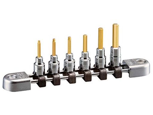 ネプロス6.3sq.ソケットホルダーにセットしたソケットセット。 ・ヘキサゴンビットソケット NBT2-02,025,03,04, 05,06 ・ソケットホルダー 6コ用 NEHB206