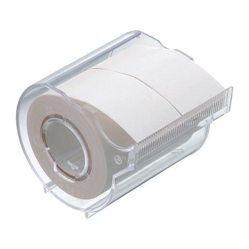 【仕様】カッター付き 【入数】2巻 【テープサイズ】25mmx10m 【特長】好きなサイズに自由にカットでき、貼ってはがせる、全面粘着剤付き。 【材質】再生紙:古紙配合率70%再生紙、粘着剤:アクリル系 【色】白
