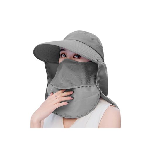 【全方位UVカット・真夏の必需品】サンバイザー・ネックカバー・フェイスカバーが一体になった多機能UV対策アイテム。360度の全方位カバーで、夏の強い日差しからしっかり守る日除け帽子。効果的紫外線を遮蔽率98%以上でき、保護指数UPF50+こ...