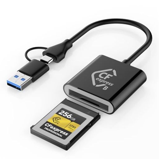 【CFexpress専用設計】このcfexpress type-b カードリーダーはCFexpress (タイプB) メモリーカード向けに開発され、USB3.1 Gen2規格による最大10Gbpsの超高速データ転送に対応。撮影後のRAW写真...