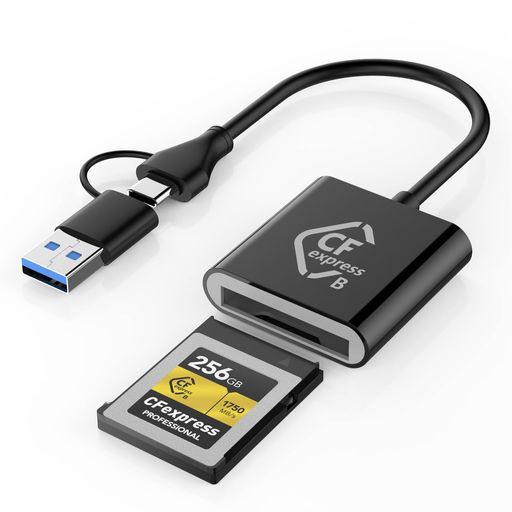 【CFexpress専用設計】このcfexpress type-b カードリーダーはCFexpress (タイプB) メモリーカード向けに開発され、USB3.1 Gen2規格による最大10Gbpsの超高速データ転送に対応。撮影後のRAW写真...