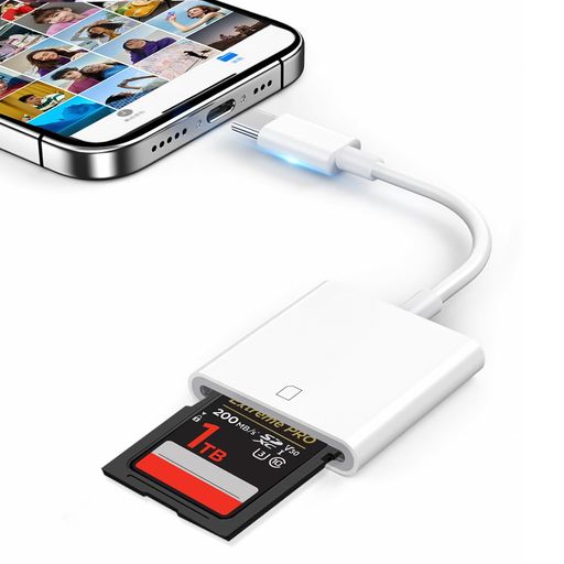 【i-Phone17対応 SDカードリーダー】本製品はUSB Type-Cコネクタを搭載したsdカード スマホ転送用Type-C アダプターです。SD, SDHC, SDXC, MMC, RS-MMCのカードに対応でき、アダプタ付きmicr...