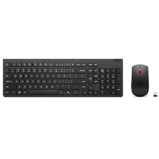 Lenovo エッセンシャル ワイヤレス キーボード&amp;マウス 2 英語 ワイヤレス接続 Copilot 解像度1600DPI 4X31R64453 【レシーバー経由の安定したワイヤレス接続とプレミアムなタイピング体験を提供】 同梱の...