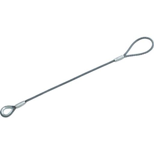 安全使用荷重2本垂直吊り(t):0.6 全長(m):3 スリング径(mm):6 タイプ:B JIS規格(JIS G 3525)ワイヤロープ使用 片側シンブル入り JIS規格(JIS G 3525) ロープ:炭素鋼 ●芯:麻芯●スリーブ:アル...